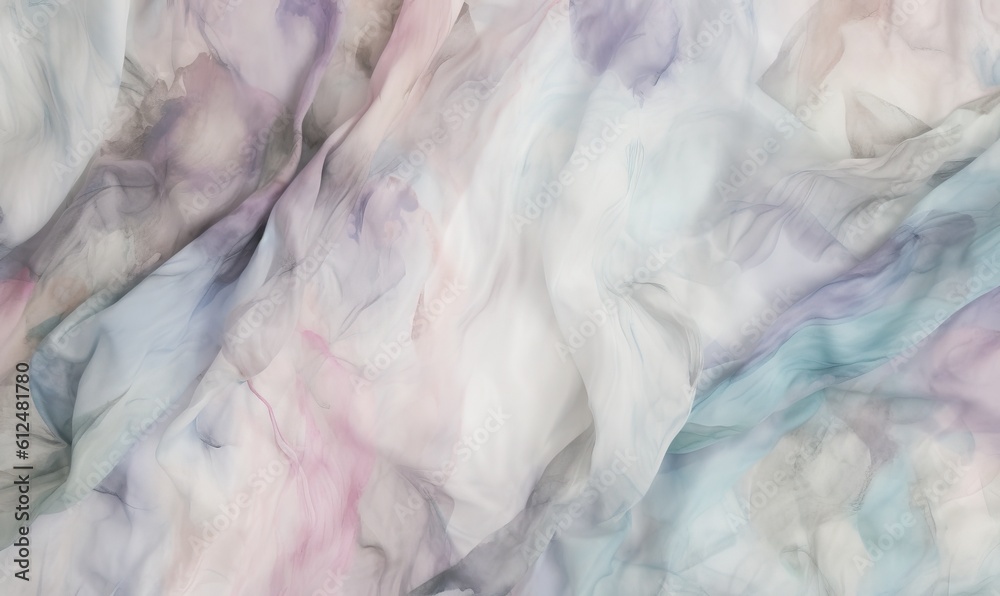 an abstract painting of a white, blue, and pink color scheme with a ...