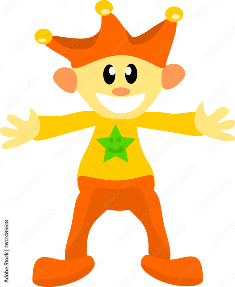 silly jester with a cute smile Stock Vector | Adobe Stock