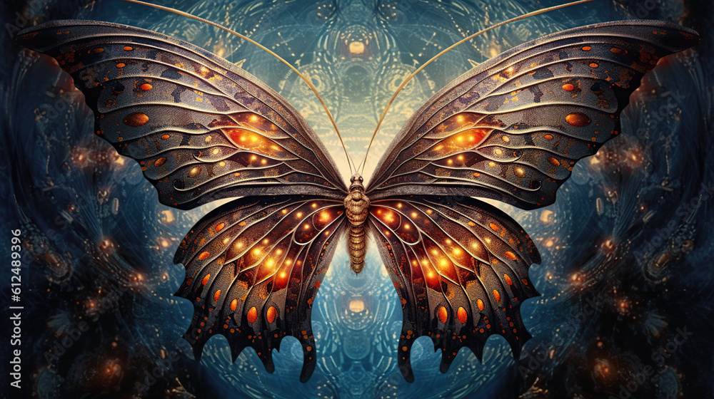 Gemini the Butterfly Zodiac Sign Generative AI Stock Illustration ...