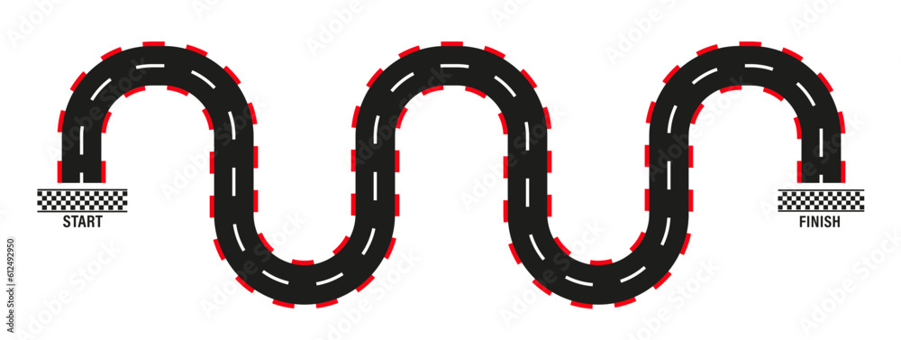 Rally races line track or road marking. Start and finish concept. Moto ...