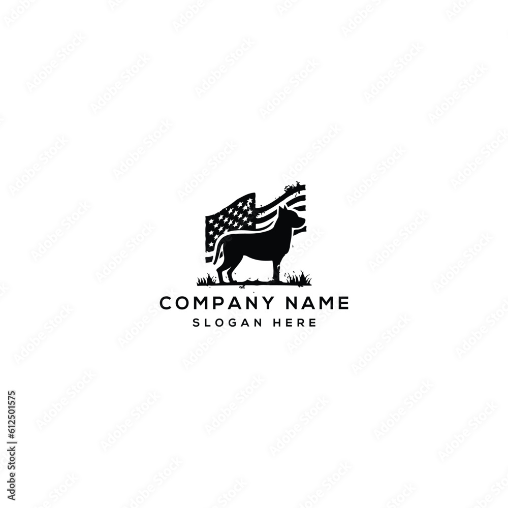 Training k9 Dog logo with flag design vector ideas on a white ...