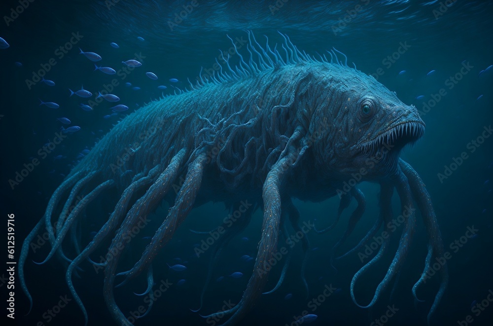 monsters in the water. A giant monster at the bottom of the sea ...