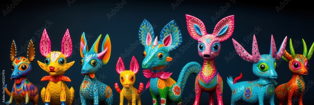 Alebrijes, brightly colored Mexican folk art sculptures of fantasy ...