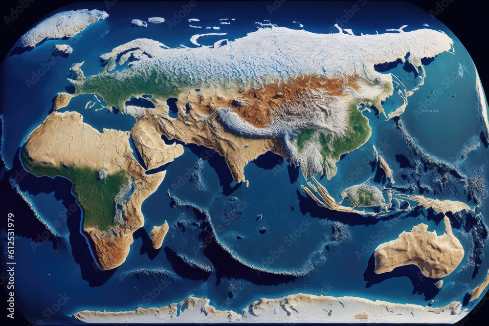 highly detailed and accurate world map with country borders and major ...