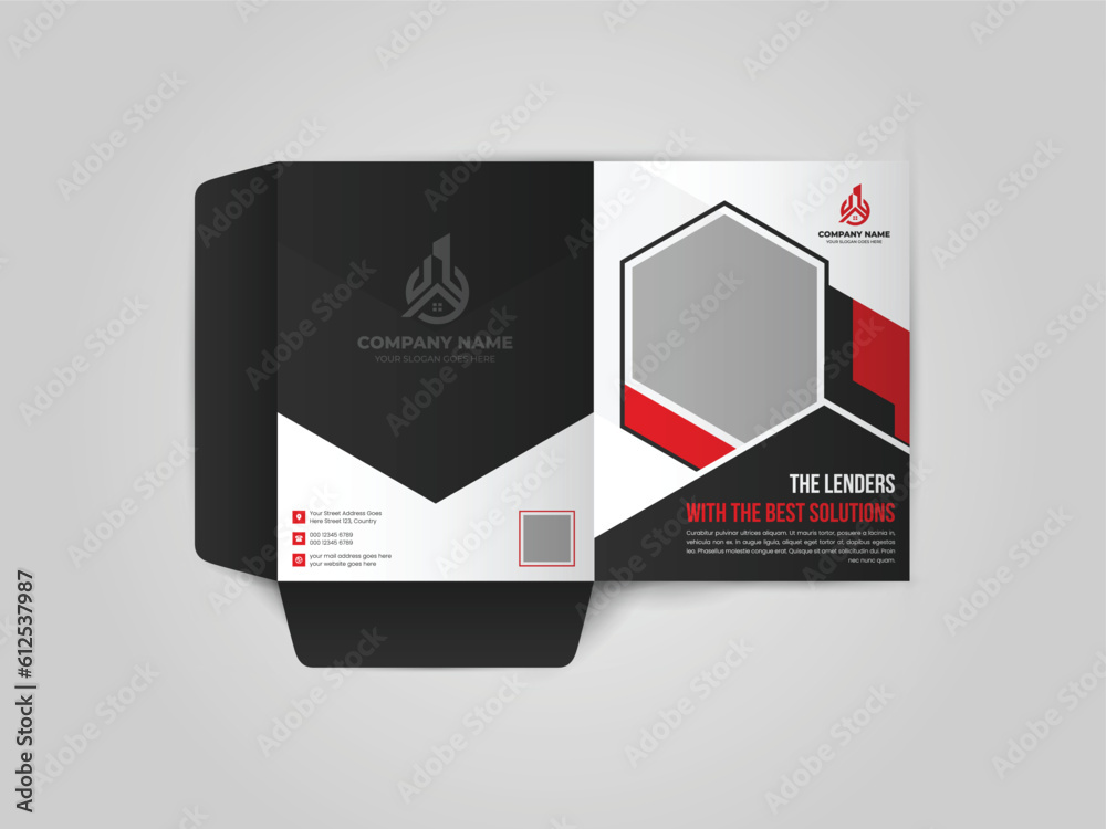 Mortgage folder template design, Folder design, cover for catalog ...