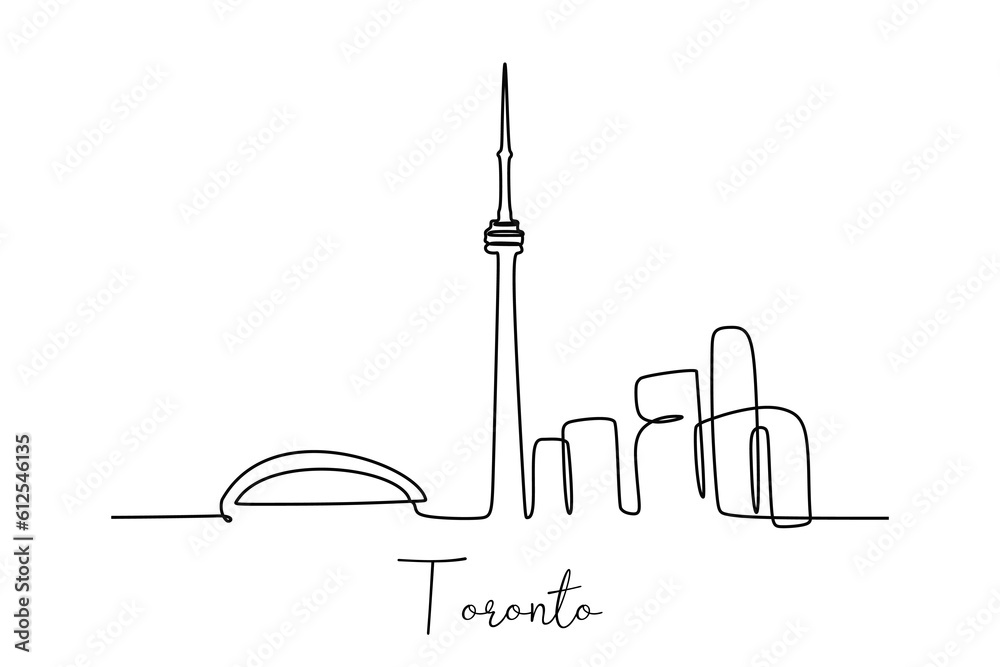 Vector illustration of a hand-drawn design of Toronto city and text on ...