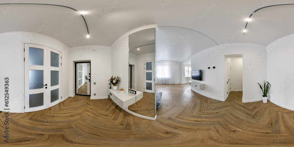 full seamless spherical 360 hdri panorama view in modern entrance hall ...