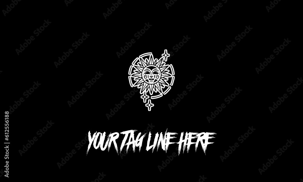 Vector of white sun symbol in black background Stock Vector | Adobe Stock