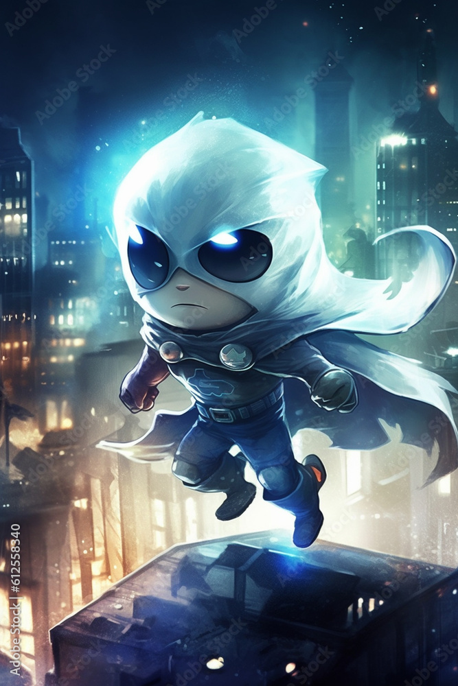 Superhero ghost ready to save the world. Game avatar. Generative ai ...