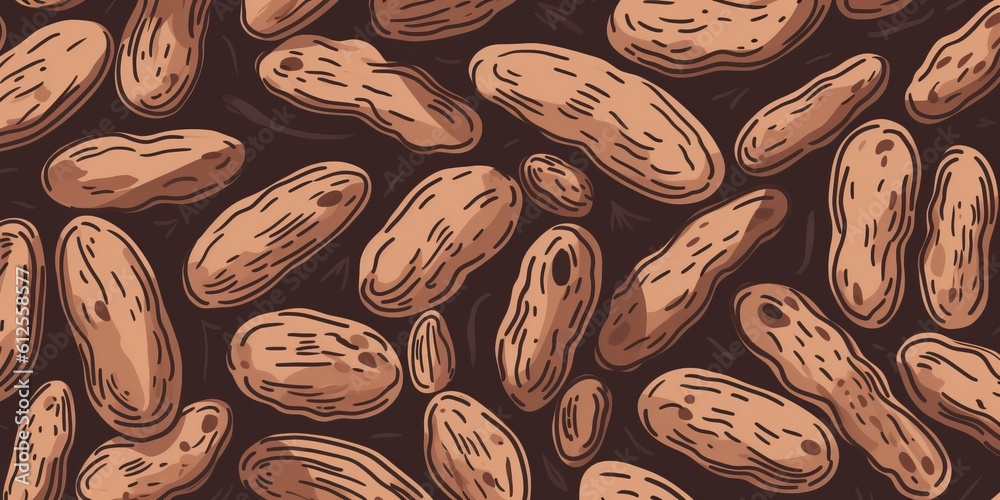 Organic Pinto Beans Legumes Cartoon Horizontal Background Illustration ...