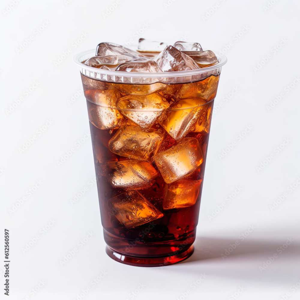 Cola in disposable plastic cup, Coca Cola, Pepsi, Soda, Pop, digital AI ...