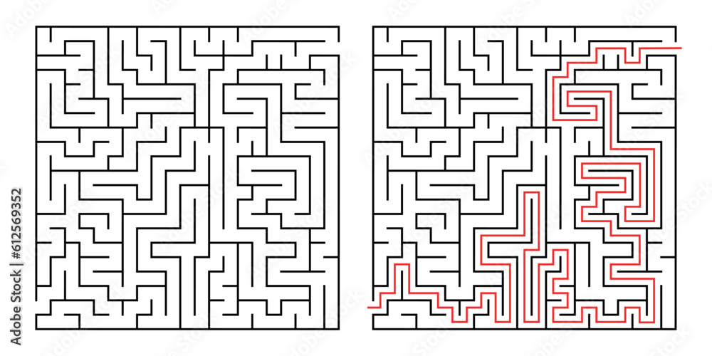 Abstract labyrinth for kids and adult on white background. Vector ...