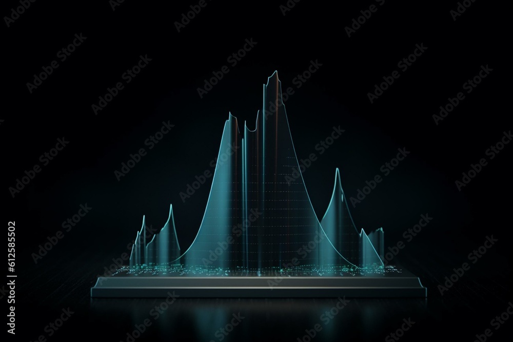 Graph showing a symmetrical bell curve of data spread. Generative AI ...