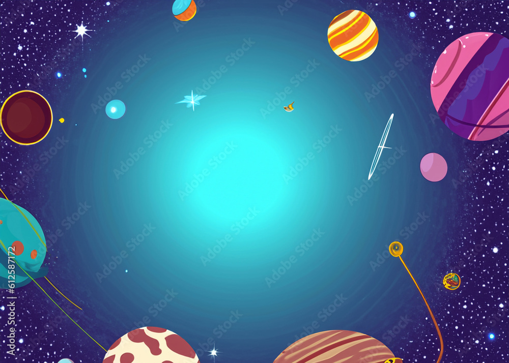 abstract outer space wallpaper, cosmos or space background in cartoon ...