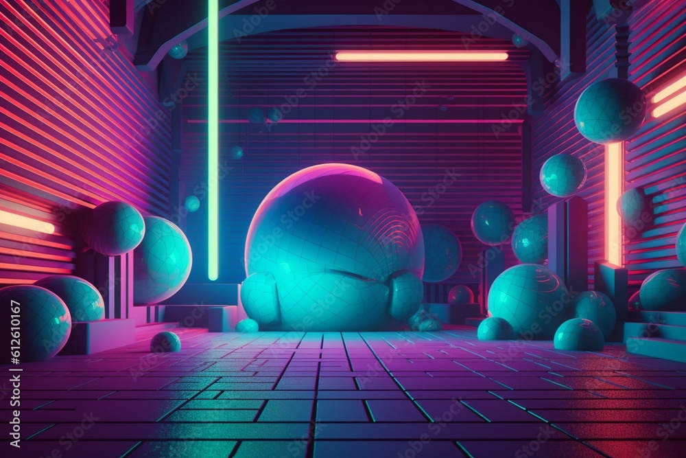 Sci fi pop art wallpaper background in 90s retro style. Decorative 3d ...
