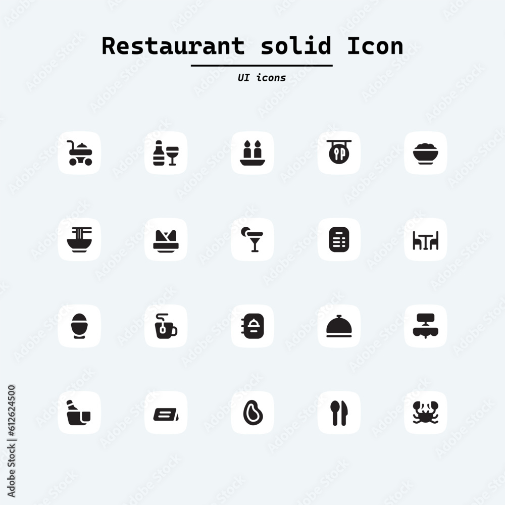 Food courts icons set. Outline set of food courts vector icons for web ...
