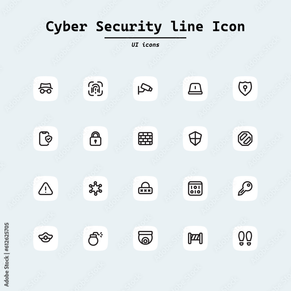 Vecteur Stock Information technology icons set. Cuber Security icons ...