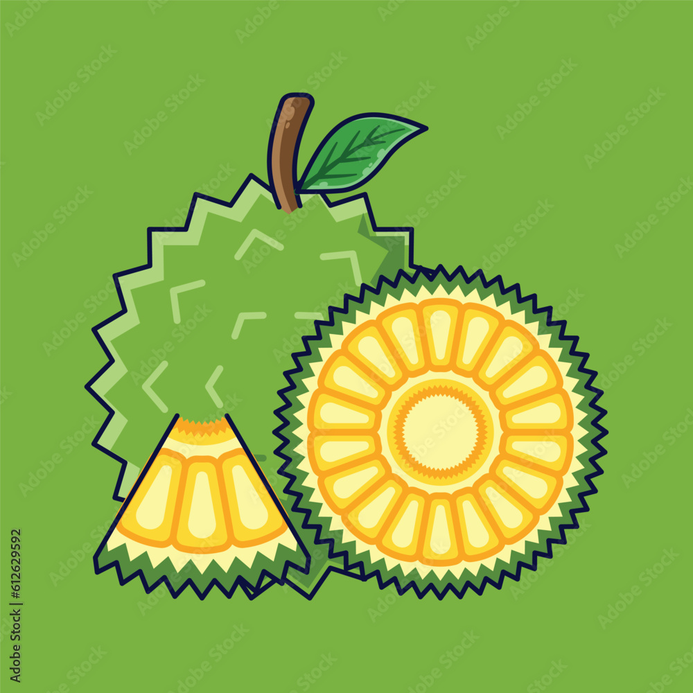 Jackfruit Fruit Cartoon Vector Icon Illustration. Food Fruit Icon ...