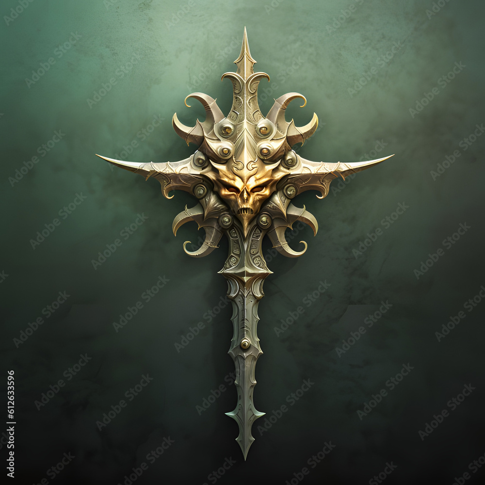 golden demonic symbol Stock Illustration | Adobe Stock