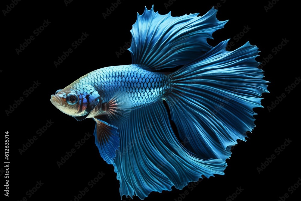 Stunning blue dragon Siamese fighting fish, also known as a betta fish ...