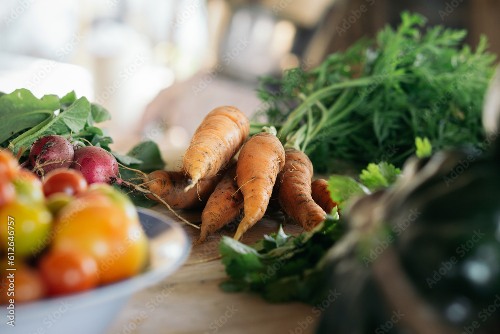Vegetables on a table. Stock Photo | Adobe Stock
