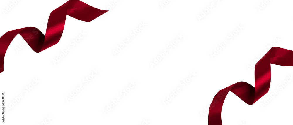 two red wine ribbon isolated on transparent background, PNG image ...