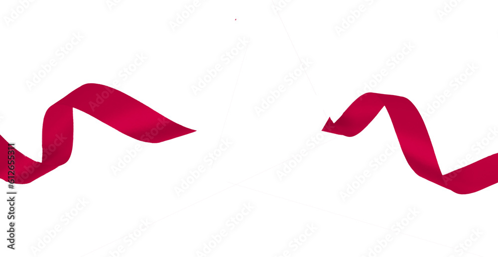 two red ribbon isolated on transparent background, PNG image. Stock ...