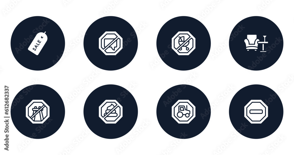 traffic signs filled icons set. flat filled icons sheet included labels ...