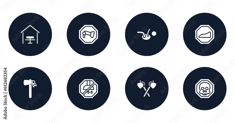 universal warning signals filled icons set. flat filled icons sheet ...