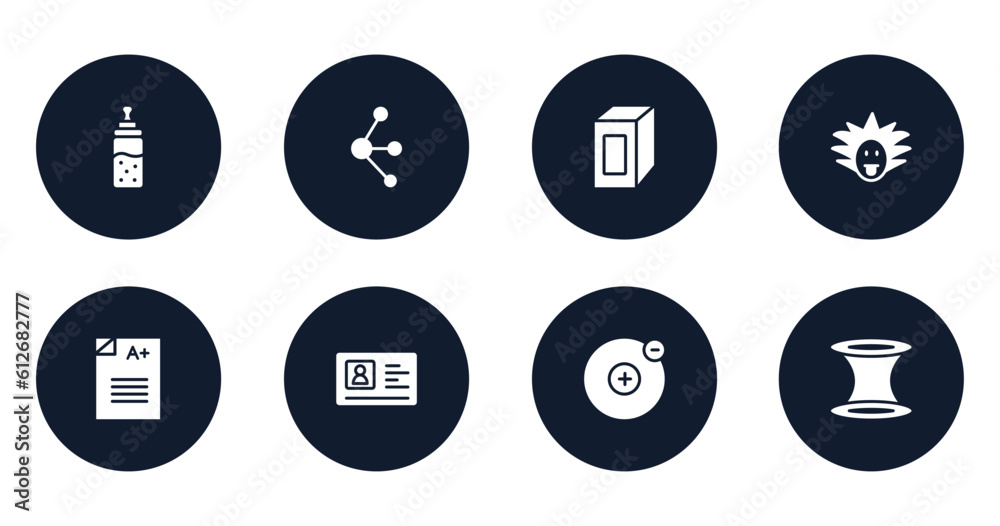 school & science filled icons set. flat filled icons sheet included ...