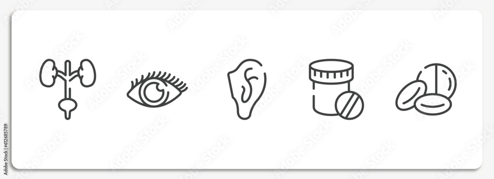 medical icons outline icons set. thin line icons sheet included ...