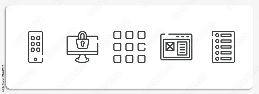 responsive web outline icons set. thin line icons sheet included siri ...