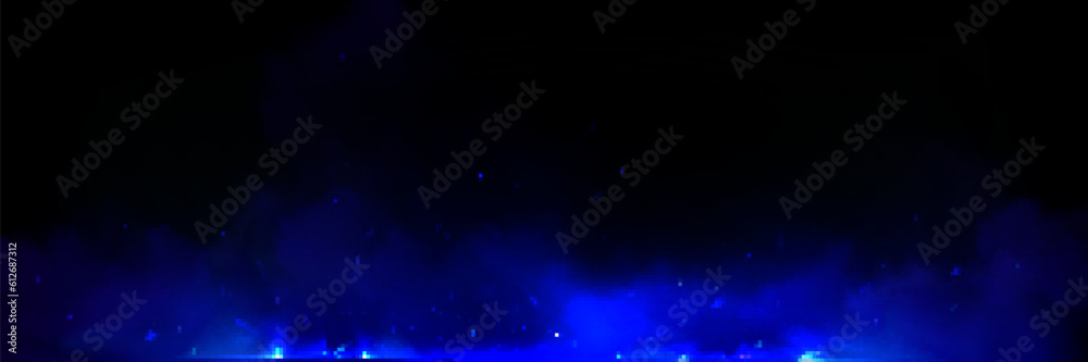 Blue fire overlay with spark ember flame and smoke realistic background ...