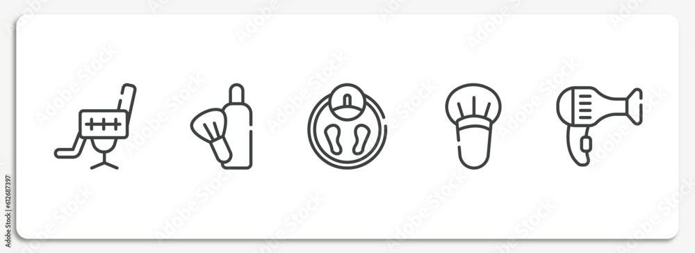 beauty salon outline icons set. thin line icons sheet included beauty ...