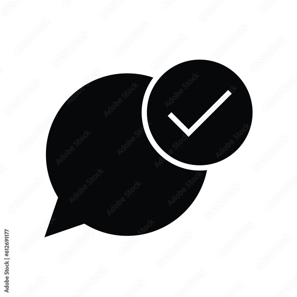 Speech bubble checklist flat design concept. isolated on white ...