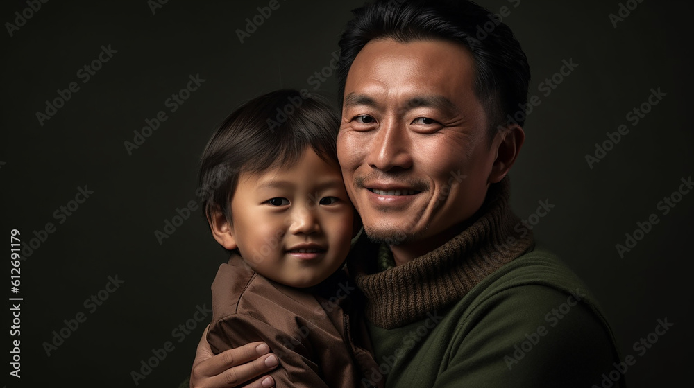 Generative AI image of a heartwarming embrace, as a father and son ...