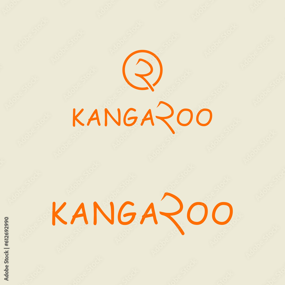 mammal animal kangaroo text illustration that can be used for logos ...