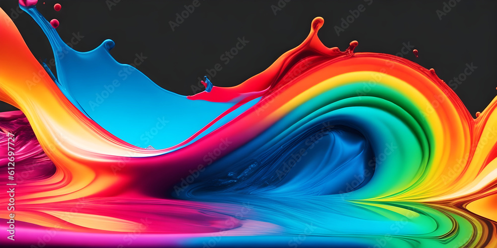 Swoosh of colors. Color wheel like paint flow rainbow color spectrum ...