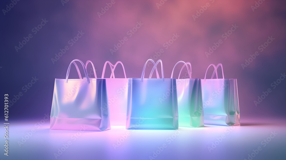 Shopping bags bathed in gradient light. The aesthetic allure of this ...