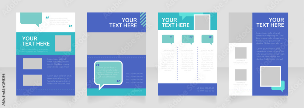 Interpersonal communication blank brochure layout design. Service info ...