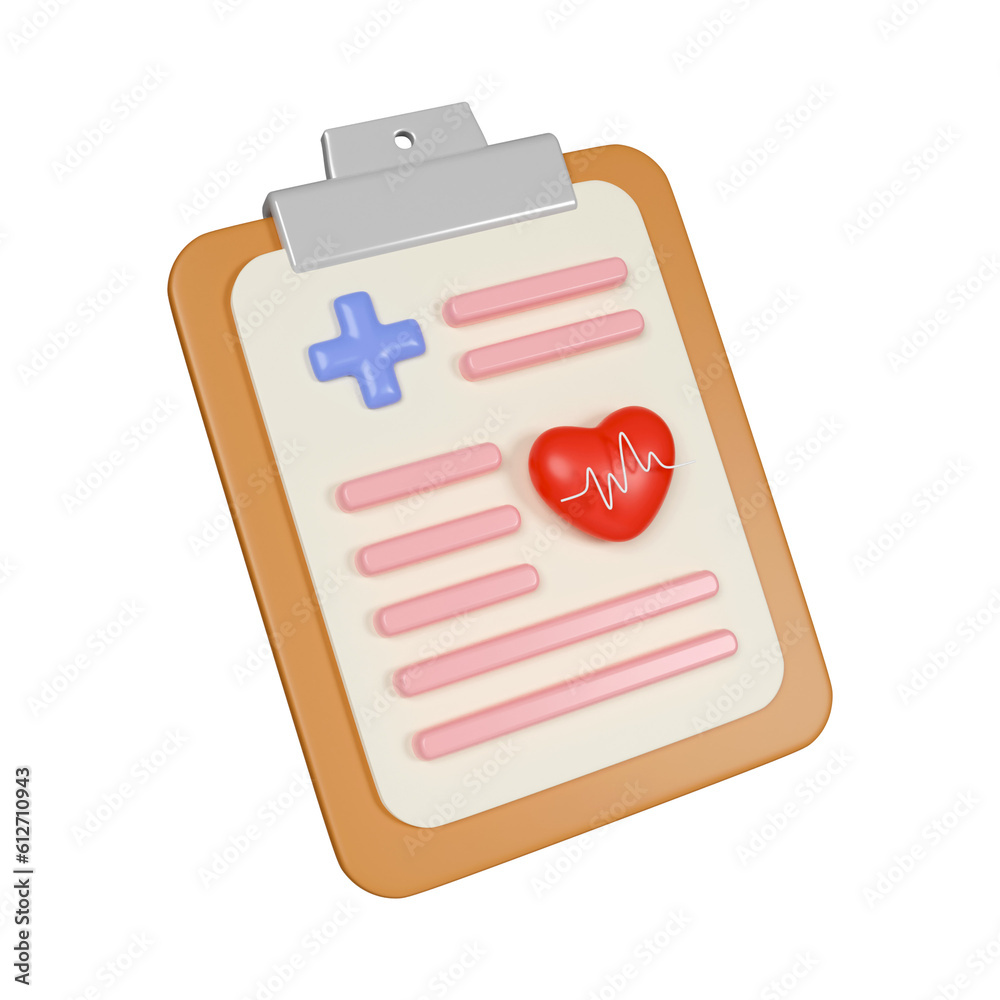 3d Medical survey icon. Hospital patient history sign. Classic flat ...