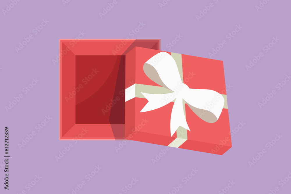 Grafika wektorowa Stock: Character flat drawing top view of open gift ...