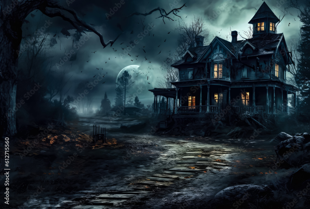 ghost house wallpaper, scary movie wallpaper for horror, generative ai ...