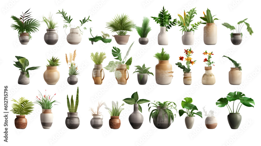 collection Set of different styles of retro vantage and modern vase and ...