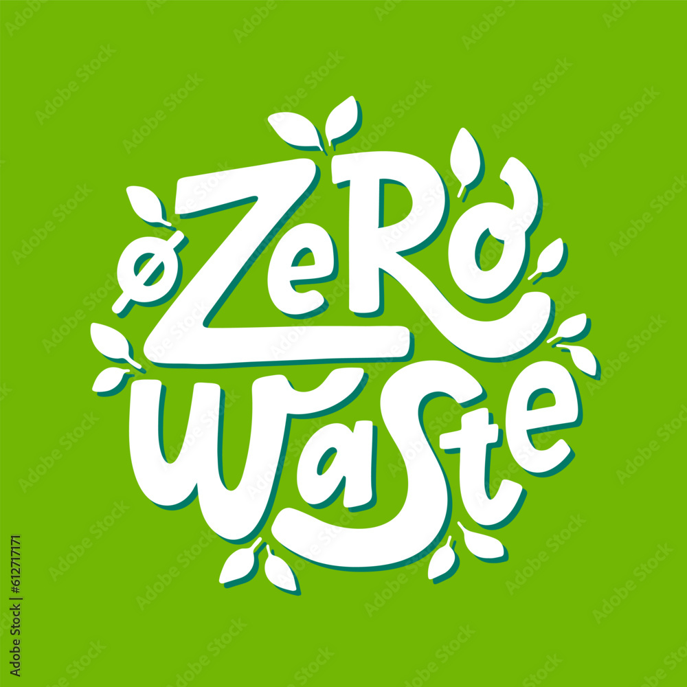 ZERO WASTE logo stamp quote. Circular icon Vector quote. Reduce food ...