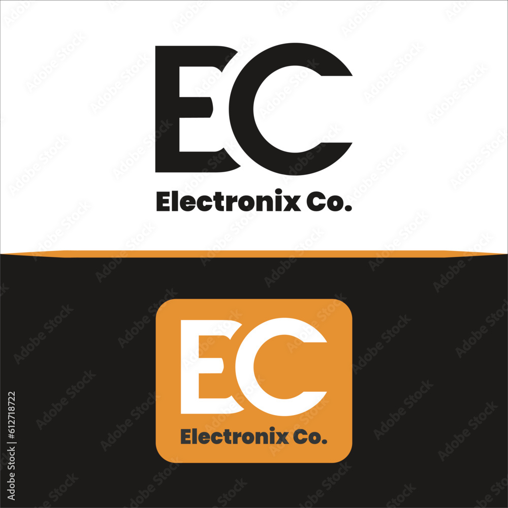 Letter E C logo design for your brand identity. Electronix Co logo ...