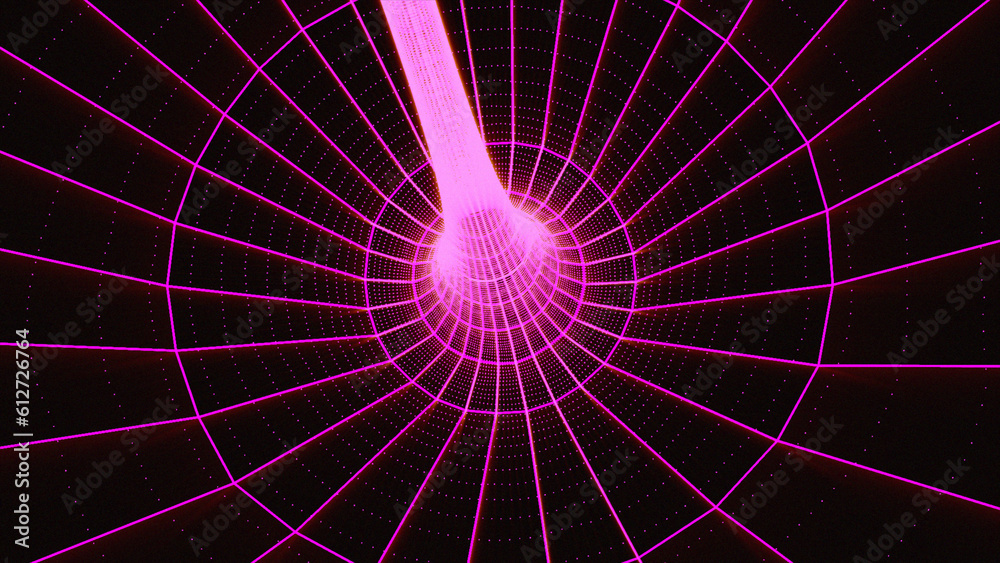 Grid of wormholes, black hole. Space warp, tunnel, or portal line ...