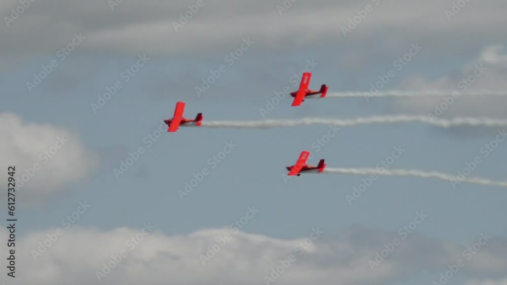 Private plane crash. A small plane during an aerobatic simulation ...