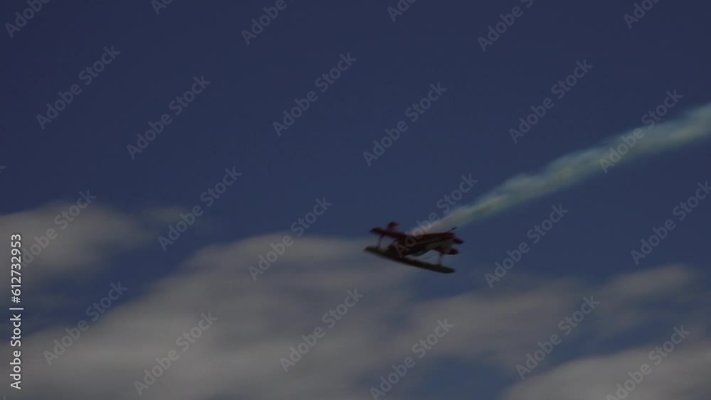 Private plane crash. A small plane during an aerobatic simulation ...