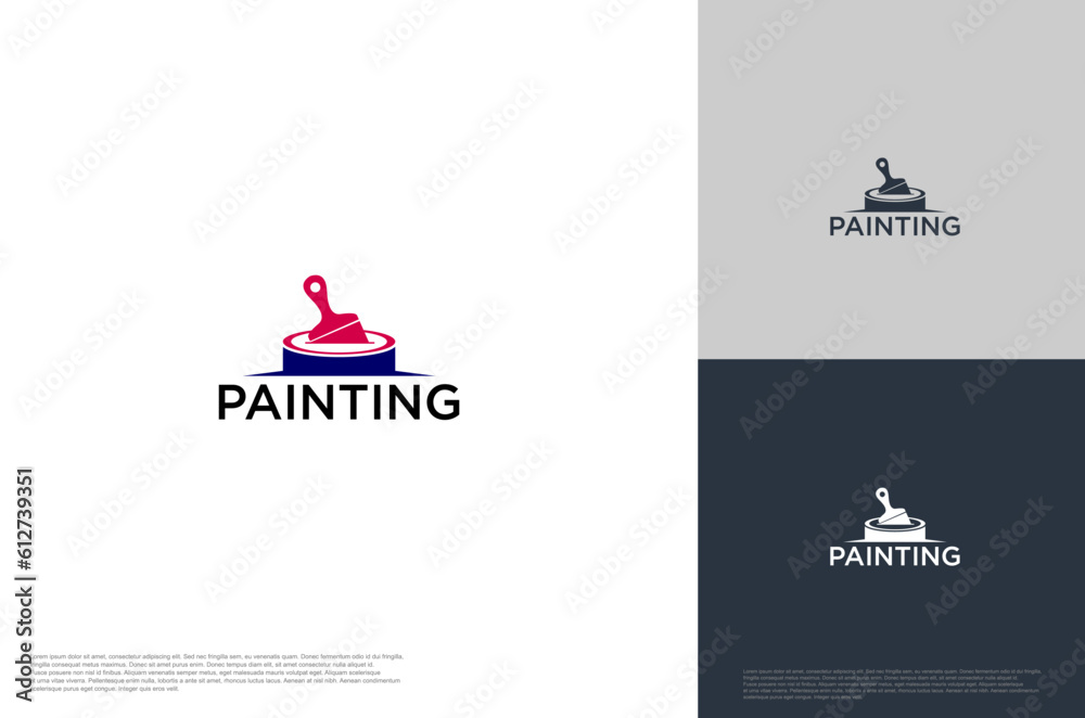 Painted logo concept, service painting, decor and repair. House ...
